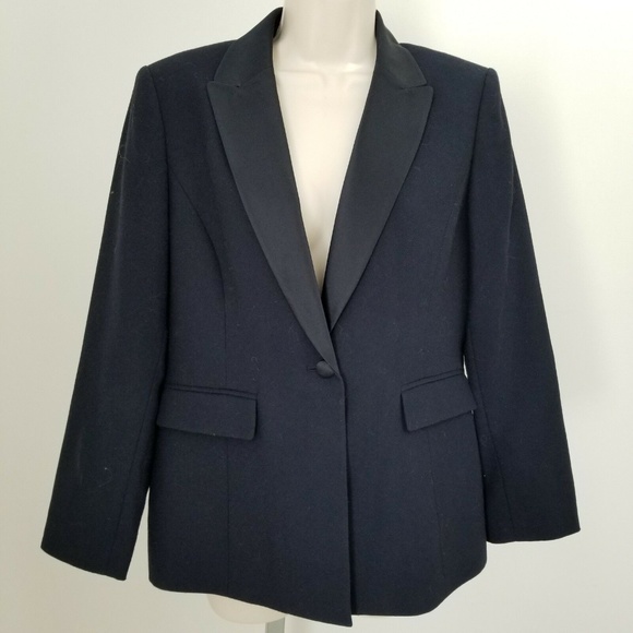 Kasper A.S.L. | Jackets & Coats | Kasper Asl Petite Navy Blue Lined ...